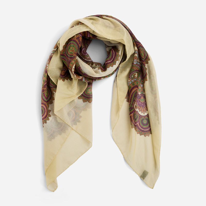 Scarf Foulard Chic Twist - Beige Paisley | Petronius 1926