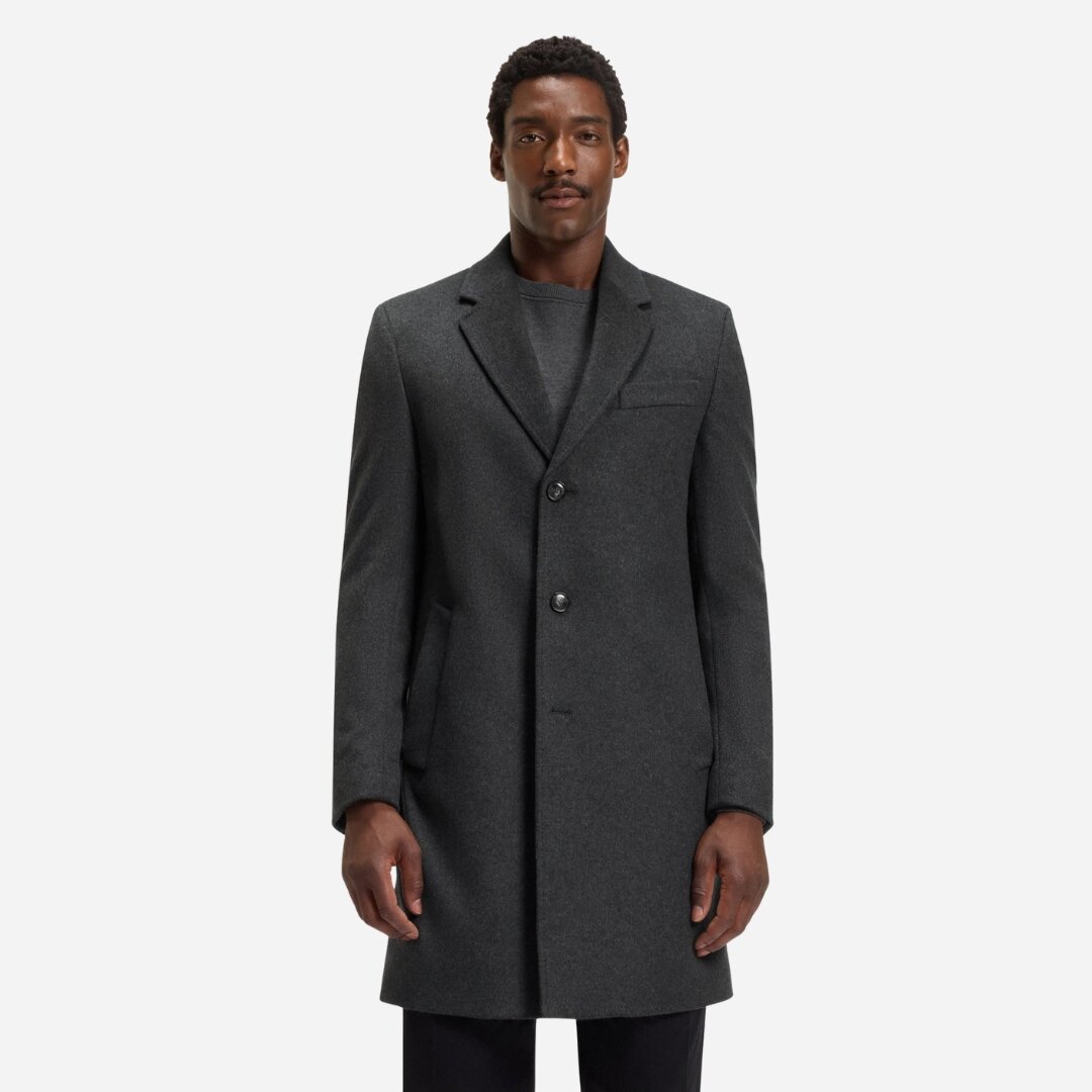 Slim Fit Wool-cashmere Coat - Medium Grey | BOSS
